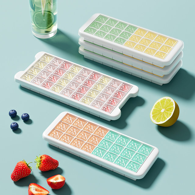 Ice mold food -grade silicone ice grid ice box frozen ice cubes storage ...