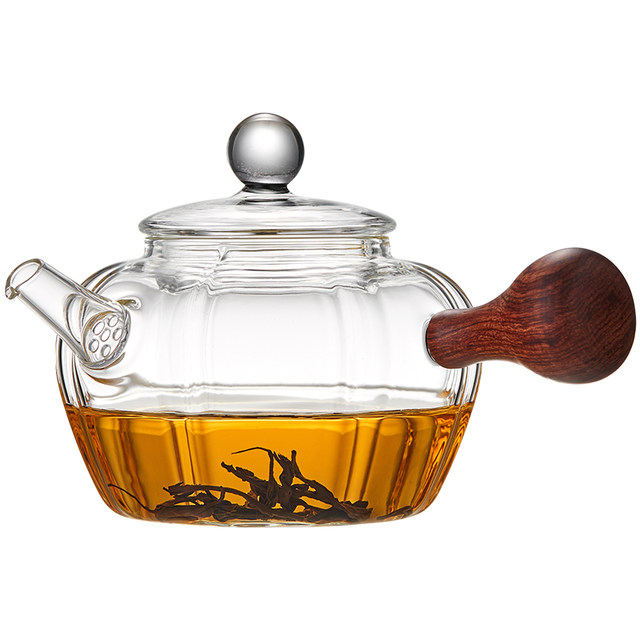 Side handle glass teapot high temperature resistant tea water ...