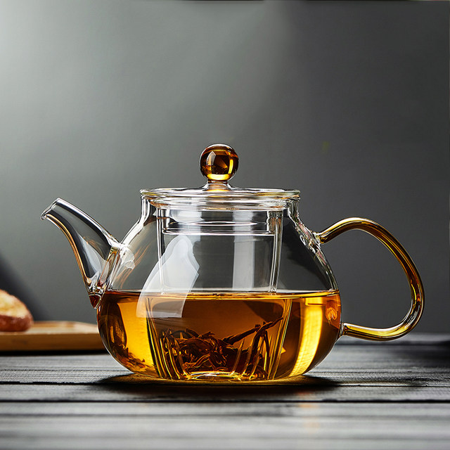 Glass teapot high temperature resistant thickened tea water separation ...