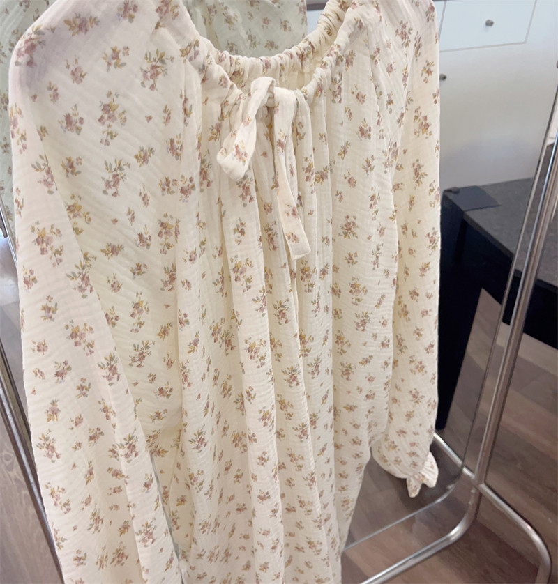 High-quality Korean double-layer gauze gentle forget-me-not floral ...