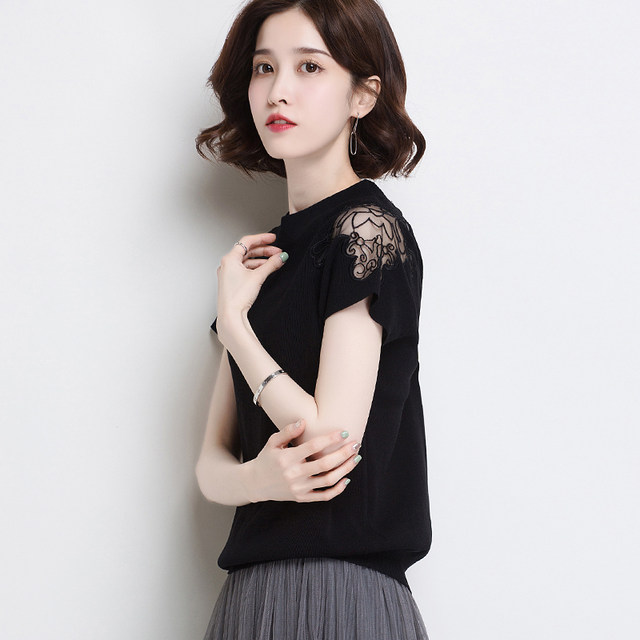 Ordos City 100% mulberry silk women's short-sleeved T-shirt loose ...