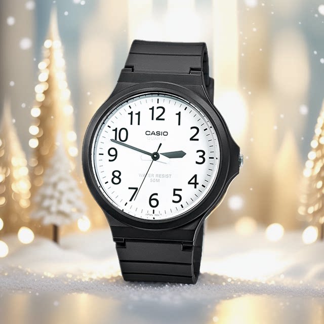 CASIO Casio small black watch classic simple student couple large dial ...