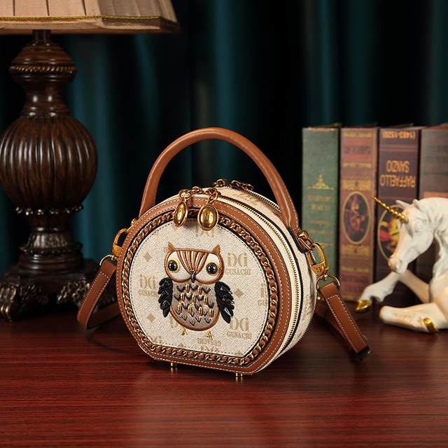 GUSACHI GUSACH bag 2024 new embroidered owl presbyopia handbag single ...