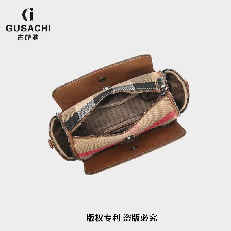 GUSACHI GUSACH bag 2025 new plaid Boston handbag versatile shoulder bag ...