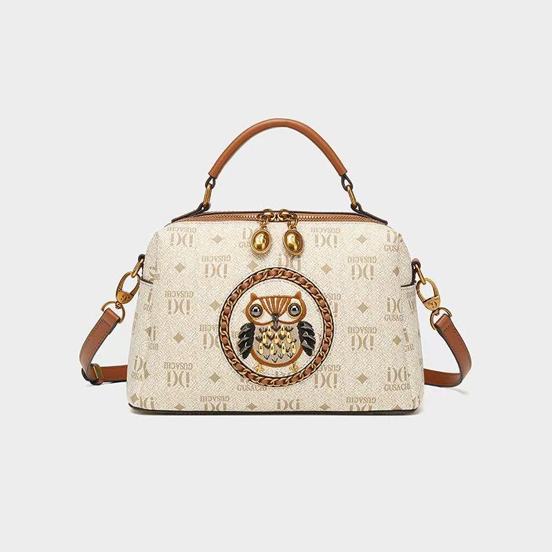 GUSACHI Gaschi Bag 2025 new fashion owl embroidery oblique cross ...