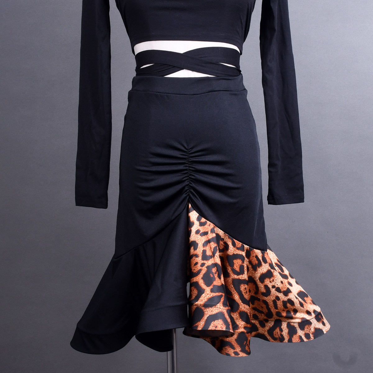Buting Dance Women's Leopard Print Latin Dance Skirt - Rumba, Cha Cha ...