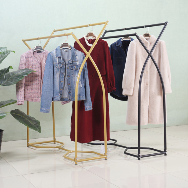 Clothing store display rack floor-standing high and low parallel bar ...