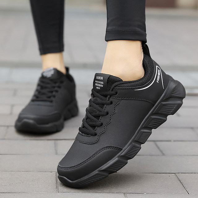 Spring brand women's shoes sneakers leather waterproof light running ...