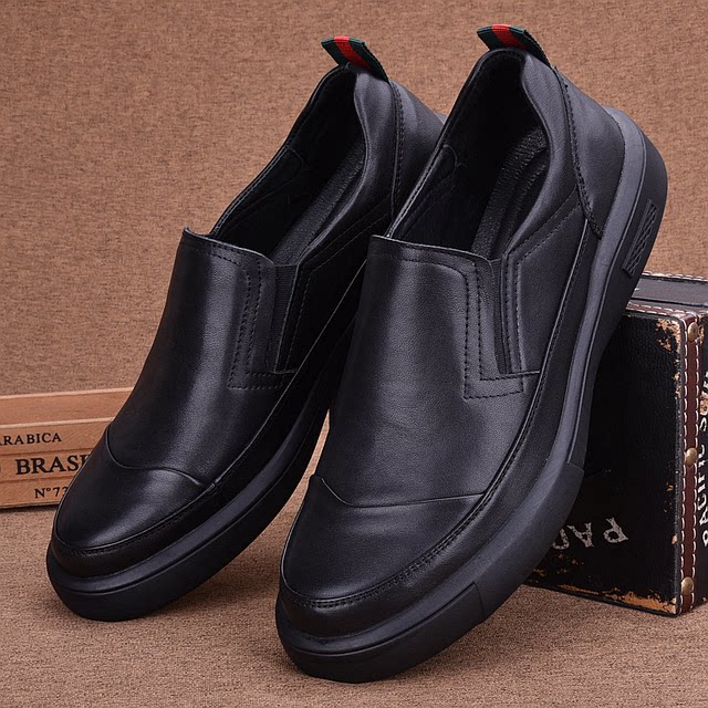 Foreign trade men's shoes genuine leather first layer cowhide business ...