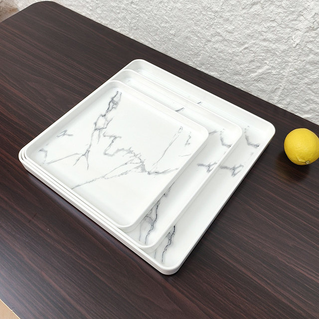 Tea cup tray square household cup tray light luxury high-end melamine ...