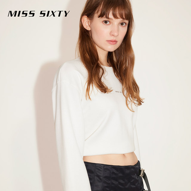 MissSixty winter long-sleeved T-shirt women's solid color dropped ...