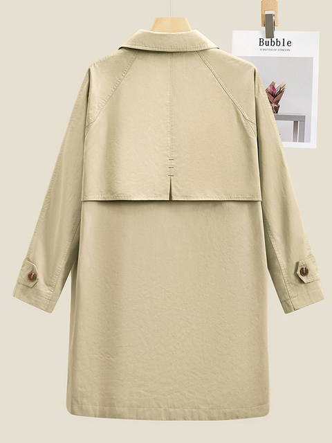 Shechi Casual Style Windbreaker 2025 Autumn New Women's Loose Single-Breasted Lapel Mid-Length ...