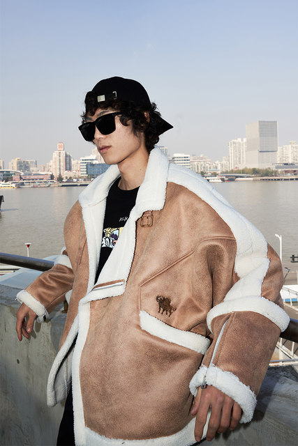 WOOKONG Wukong 2024 Winter Bull Demon King Embroidered Lamb Wool Coat ...