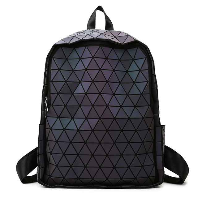 Laser rhombus backpack for men 2024 new fashion schoolbag for female ...