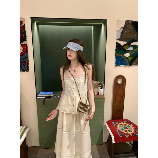 aaaaxbbb Lisang Drink Milk Daytime Silk Suit Skirt Long Sleeve Casual ...