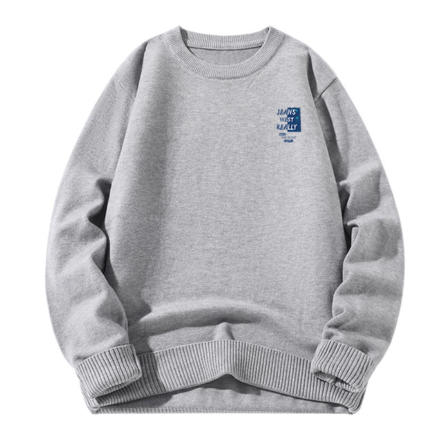 NN Jeanswest gray sweater men's winter 2024 new velvet thickened men's ...