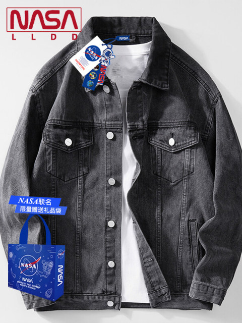 NASA co-branded American denim jacket men's spring and summer new ...