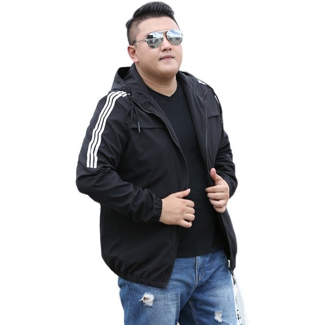 Spring and Autumn New Style Plus Size Hooded Windbreaker for Men, Extra ...