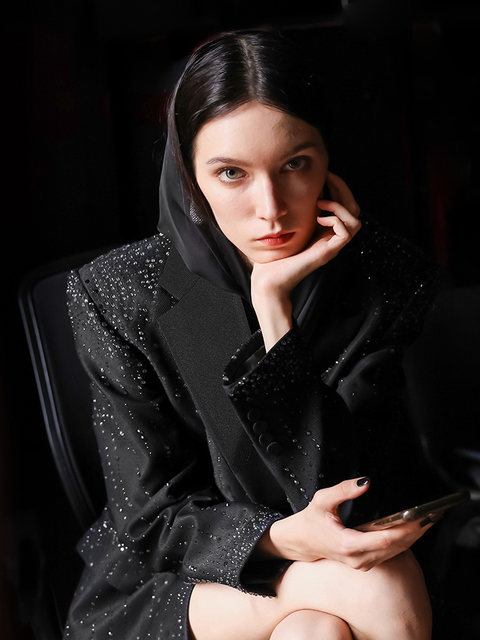 MAGGIE MA2025 Spring New Style Unique High-end Design Fashion Dress Black Suit Jacket 548C