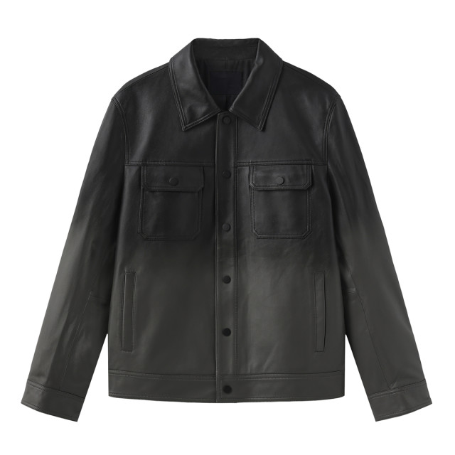 G Family Men's Autumn and Winter New Black -gray Gradm -changing Lamb Leather Templim Specup ...