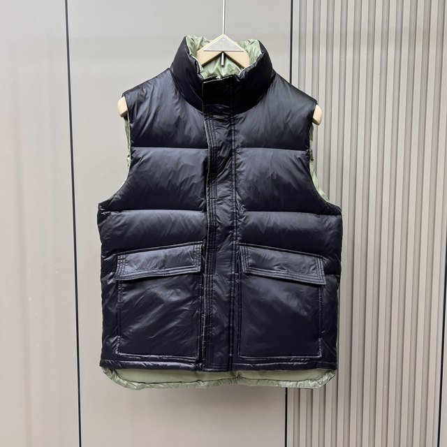 New winter down jacket vest men's workwear stand-up collar waistcoat casual warm slim vest white ...