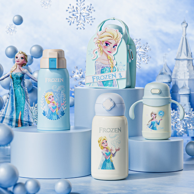 Cup Bear Disney children's thermos cup Elsa co-branded straw cup ...