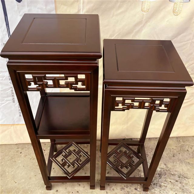 Solid wood flower stand, new Chinese style boutique living room art ...