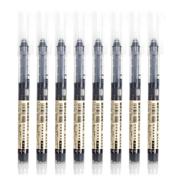 Juneng writes straight liquid ballpoint pen quick-drying black gel pen ...