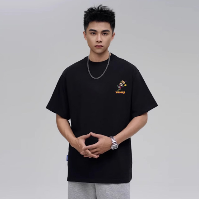 WASSUP trendy brand simple cartoon t-shirt for boys summer loose casual ...