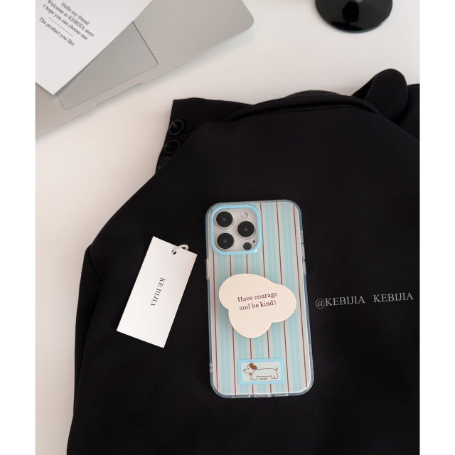 ins cute striped pajamas puppy anti-fall suitable for apple 14promax15 ...