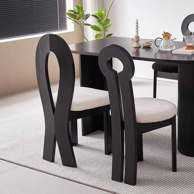 Medium-old solid wood dining chair home dining chair sitting for a long ...