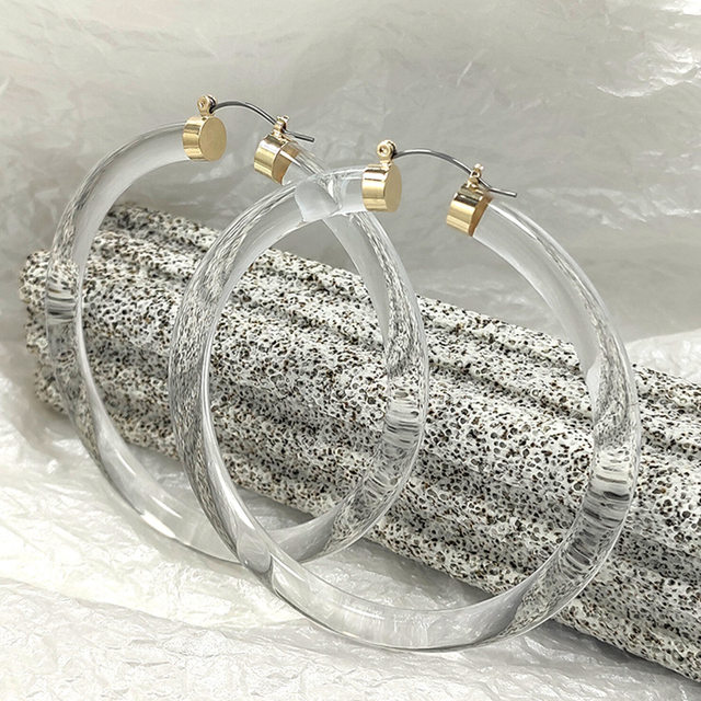 European and American exaggerated large circles with edge earrings ...