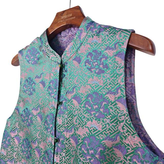 Mulberry silk Song brocade vest Chinese style new Chinese style retro ...