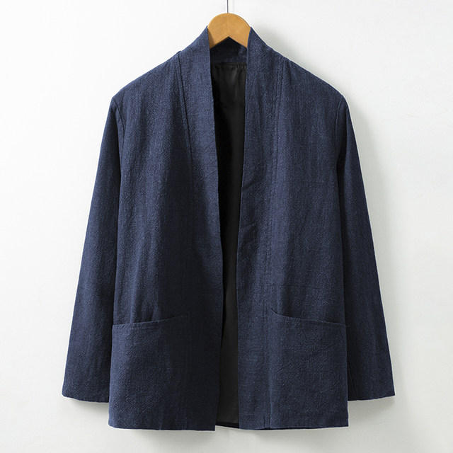 Autumn retro pairing cloak jacket Chinese style flax cardigan short ...