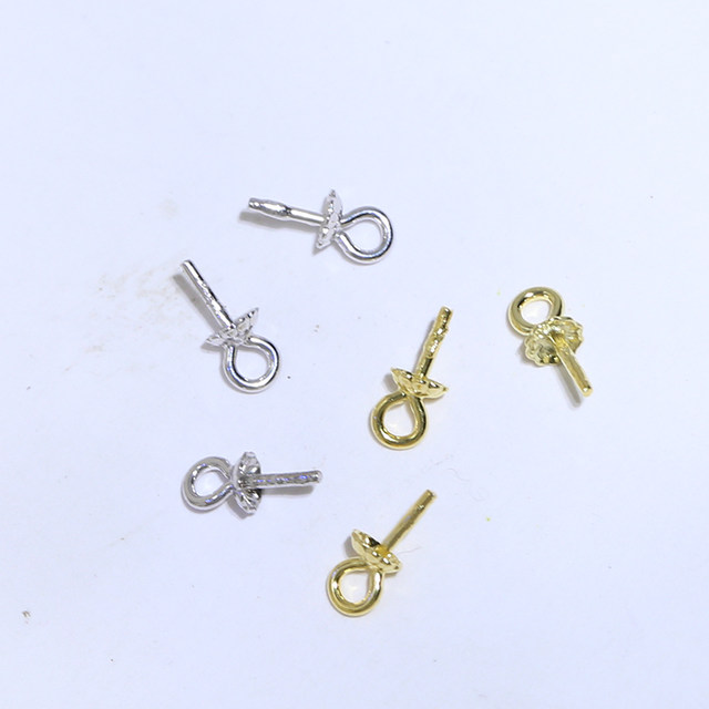 DIY accessories s925 sterling silver pearl bead plate small bead hat ...