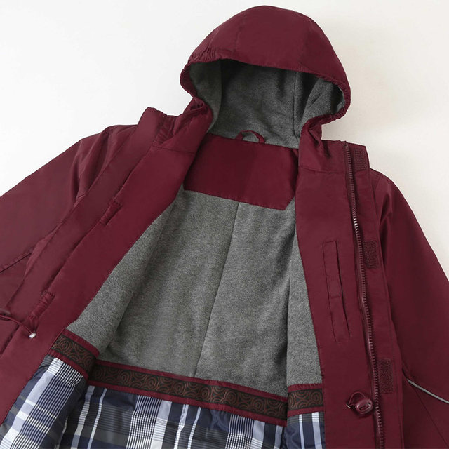 Primary and middle school autumn and winter navy blue maroon cotton ...