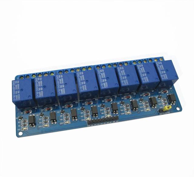 8-way relay module 5V with optocoupler isolation supports AVR/51/PIC microcontroller PLC relay