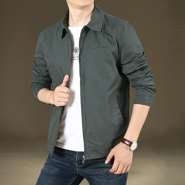 Spring and Autumn Thin Jacket Men's Middle-aged Cotton Loose Large Size ...