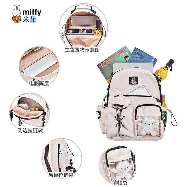 Miffy Backpack Women's Backpack 2024 New Korean Version Large Capacity ...