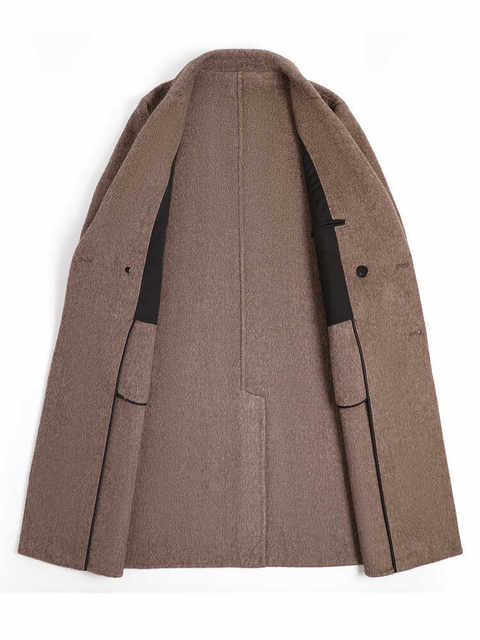 Boys' knee-length high-count wool coat, double-breasted woolen coat ...