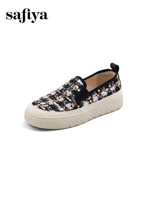 Safiya/Sofia 2024 Little Fragrant Casual Sequenant Single Single Shoes ...