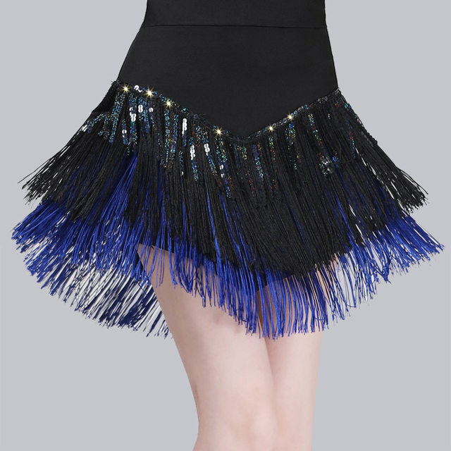 Latin dance costume new adult women tassel half-body short skirt three ...