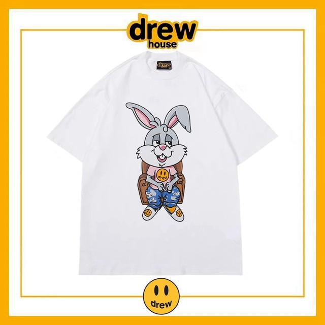 Drew cartoon rabbit short-sleeved T-shirt men's trendy brand high ...