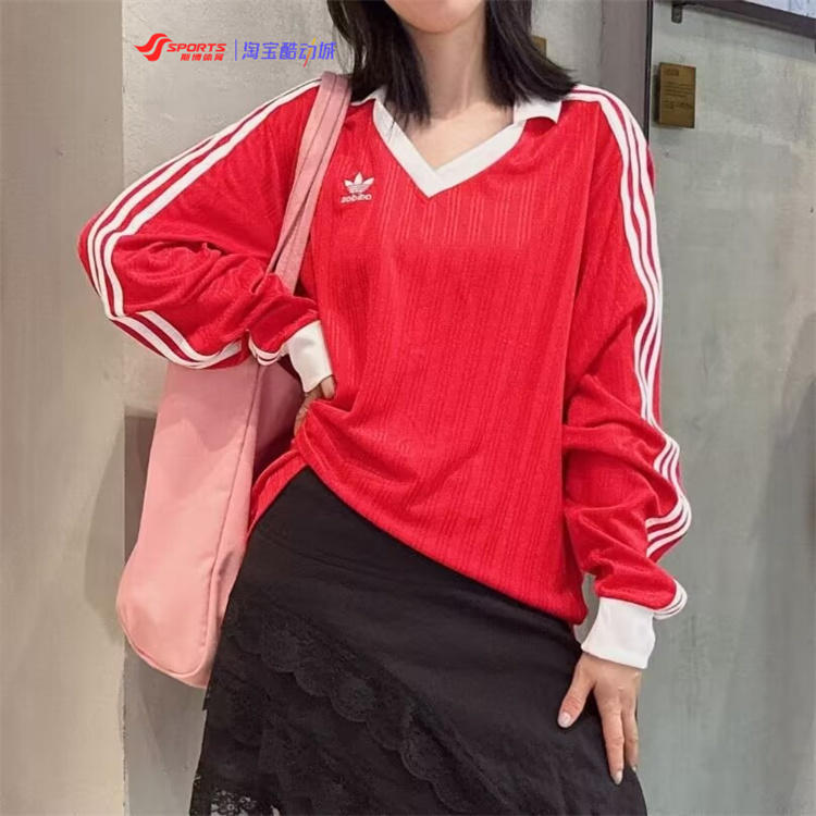 阿迪达斯长袖男女三叶草经典条纹POLO衫休闲球衣T恤IX5226 IZ4808-淘宝网