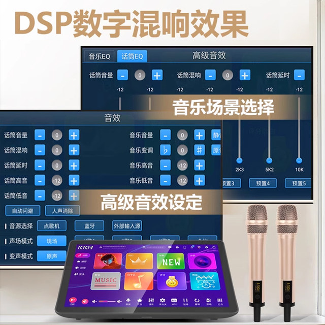 Kkh R9 Pro Home Ktv Karaoke Machine Built-In Dsp Reverberation Audio ...