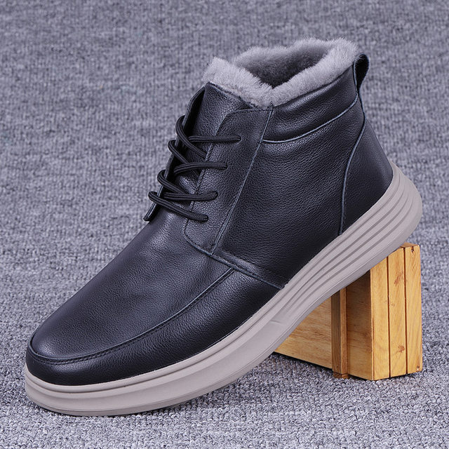 Foreign trade winter high-top cotton shoes for men, velvet thickened ...