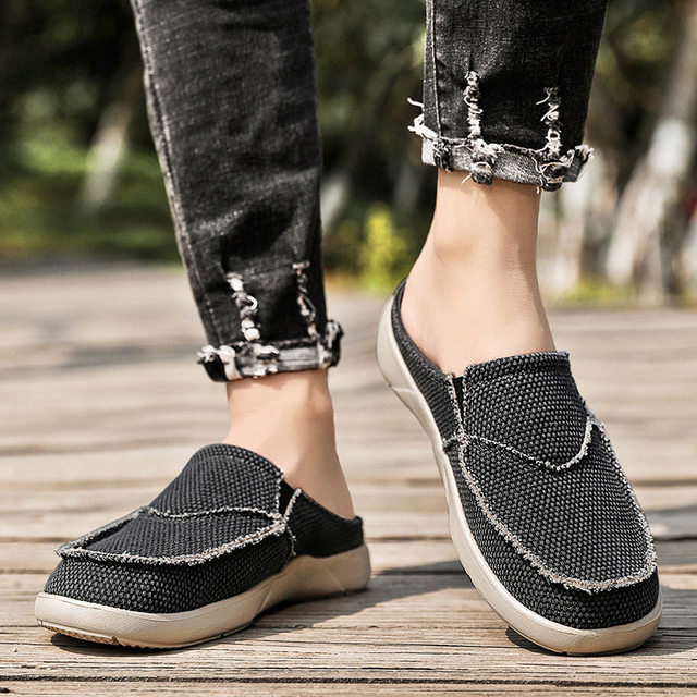 Summer large size lazy shoes lightweight men's casual Baotou semi ...