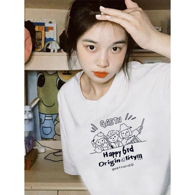 Guo Chao brand design comics Girl short -sleeved T -shirt female INS ...