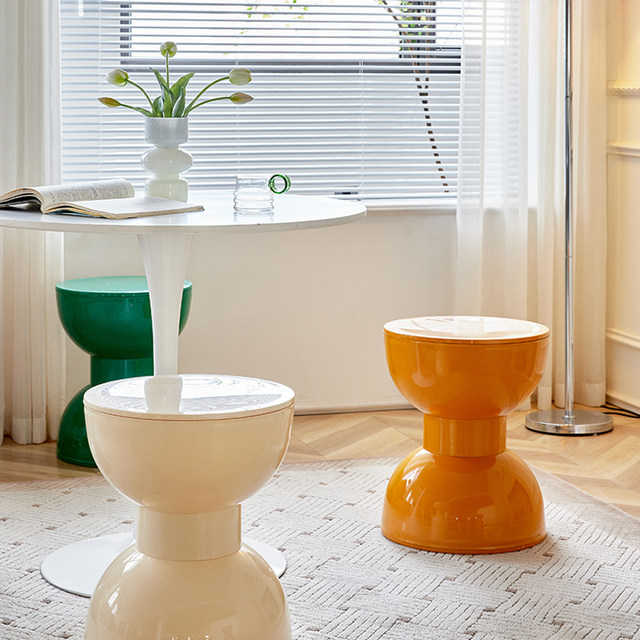 Nordic low stool household plastic stool cream style dining stool ...