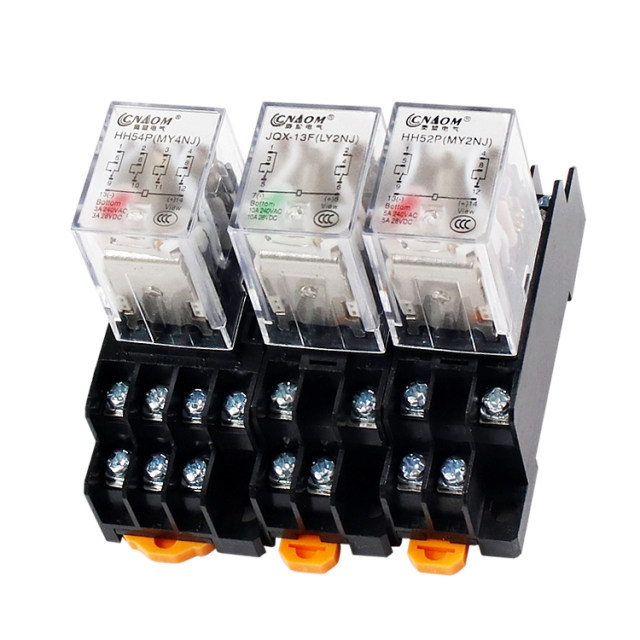 MY2NJ small intermediate relay HH52P/53P/54P with light AC220VDC24V with base 8 feet 14